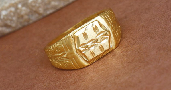 2 Gram Gold Plated Stylish Design Best Quality Ring for Men FR1349