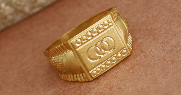 Premium Gold Imitation Ring Designs For Mens Bridal Wear FR1378