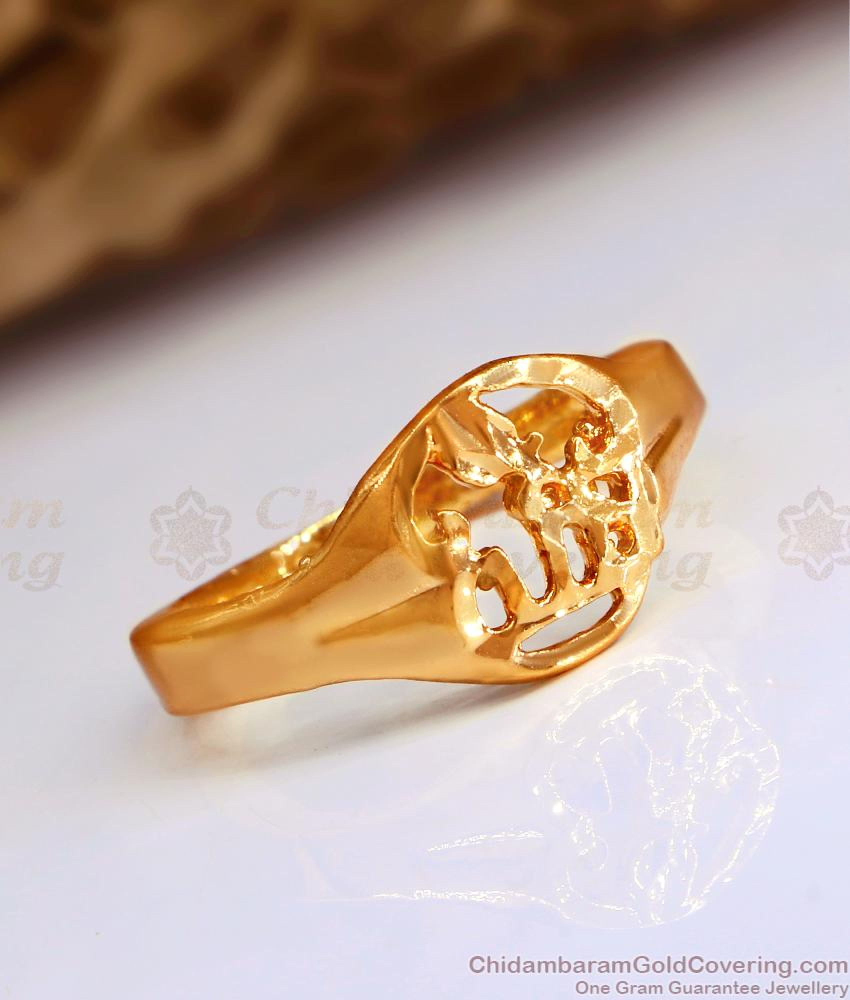 Traditional Om Muruga Finger Ring Design Impon Jewelry FR1532