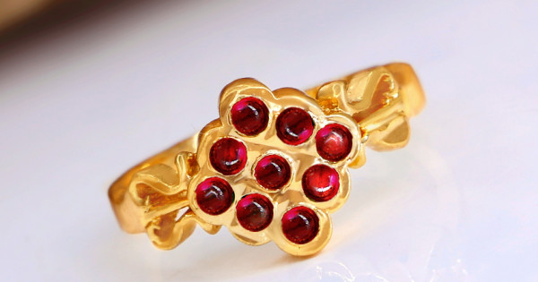 Premium Impon Ruby Stone Finger Ring Bridal Collection FR1553
