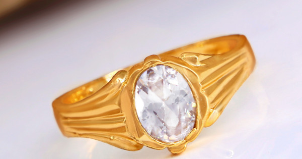 One Gram Gold Yello Stone Finger Ring Impon Collections FR1557
