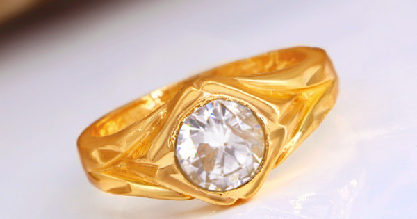 Five Metal Diamond Stone Impon Ring Designs With Price Online FR1558