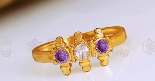 Beautiful Violet Stone Light Weight Impon Ring Designs FR1574
