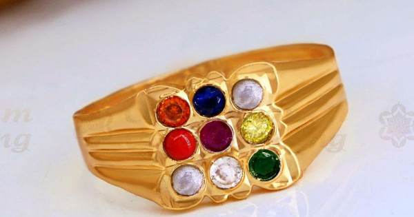 Buy Navamani Impon Finger Ring Designs Gold Finish Online FR1582