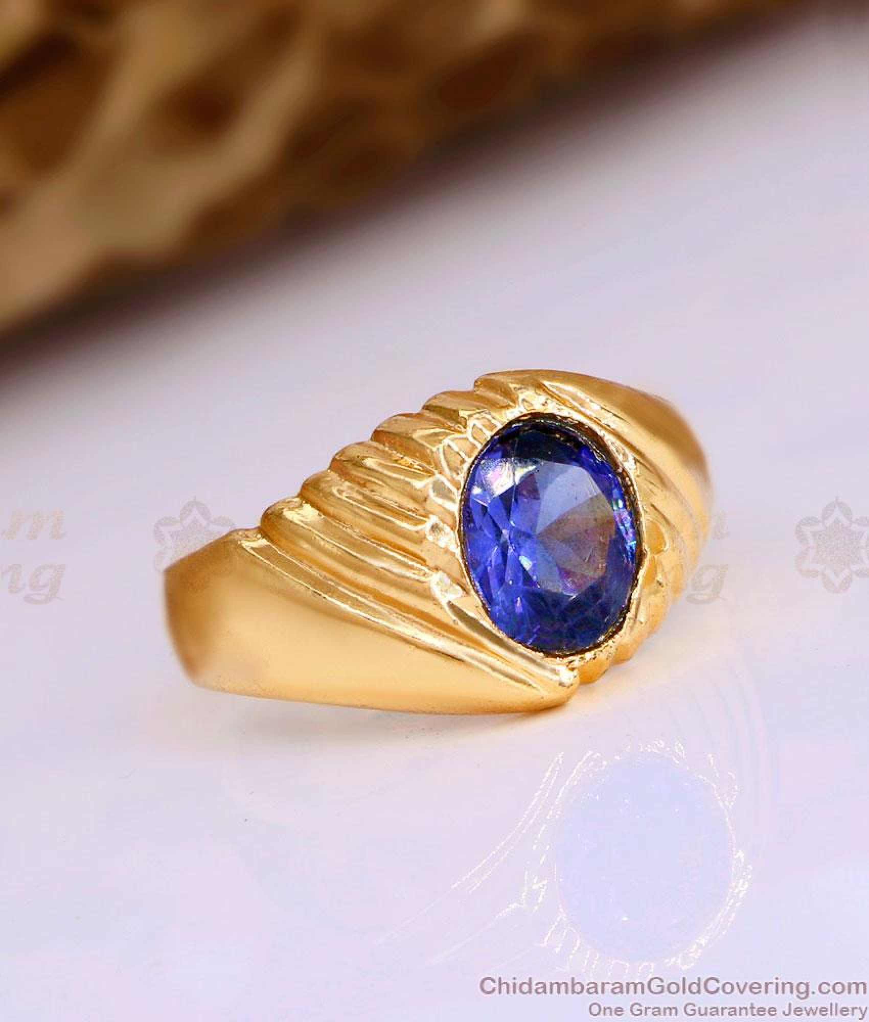 New Arrival Sapphire Blue Stone Ring 5 Metal Jewelry FR1592