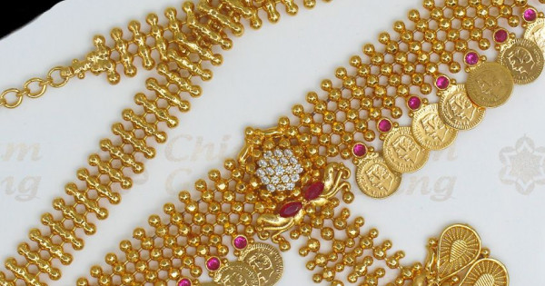 Premium Kerala Hip Chain One Gram Gold Bridal Wear HC1011