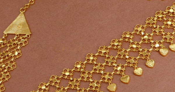 Beautiful Heart Charms Gold Plated Hip Chain Without Stone HC1039