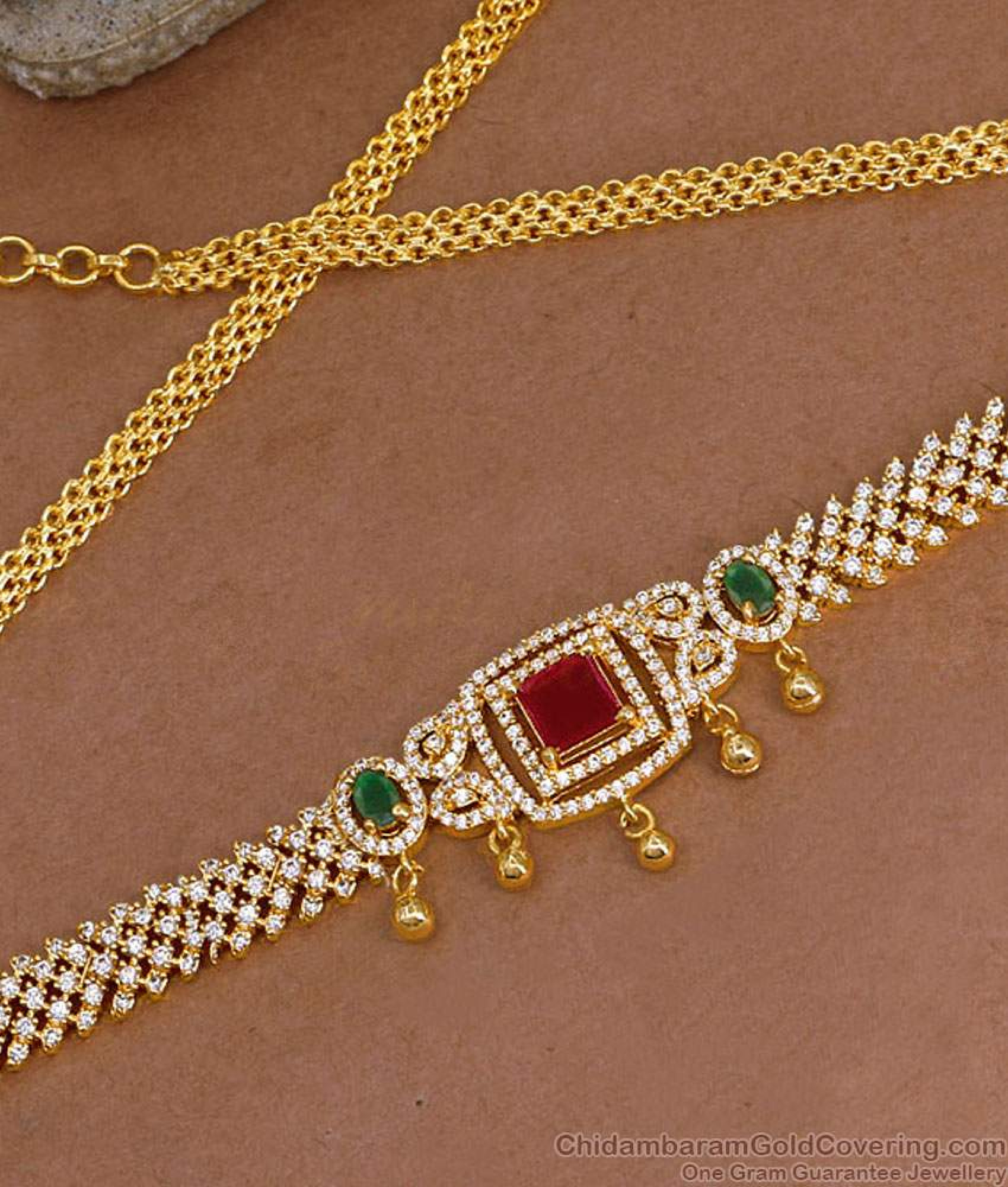 Premium Quality AD Stone Vaddanam Semi Precious Ruby Emerald Gold ...