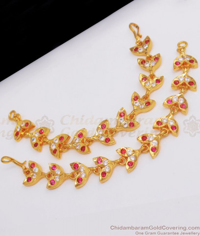 Double Line Gold Matilu Design With Multi Color Beads Hair Chain Buy ...