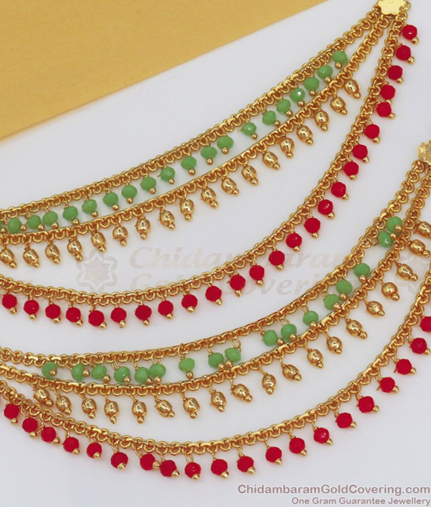 Buy Gold Plated Mattal 3 Line Coral Stone Matilu Design MATT125