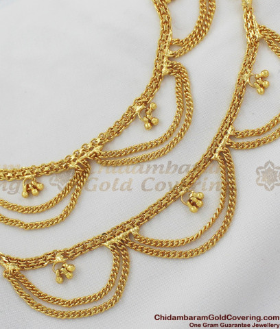 Glorious Ruby Emerald Stone Dollar Chain Gold Plated Haram Collection ...