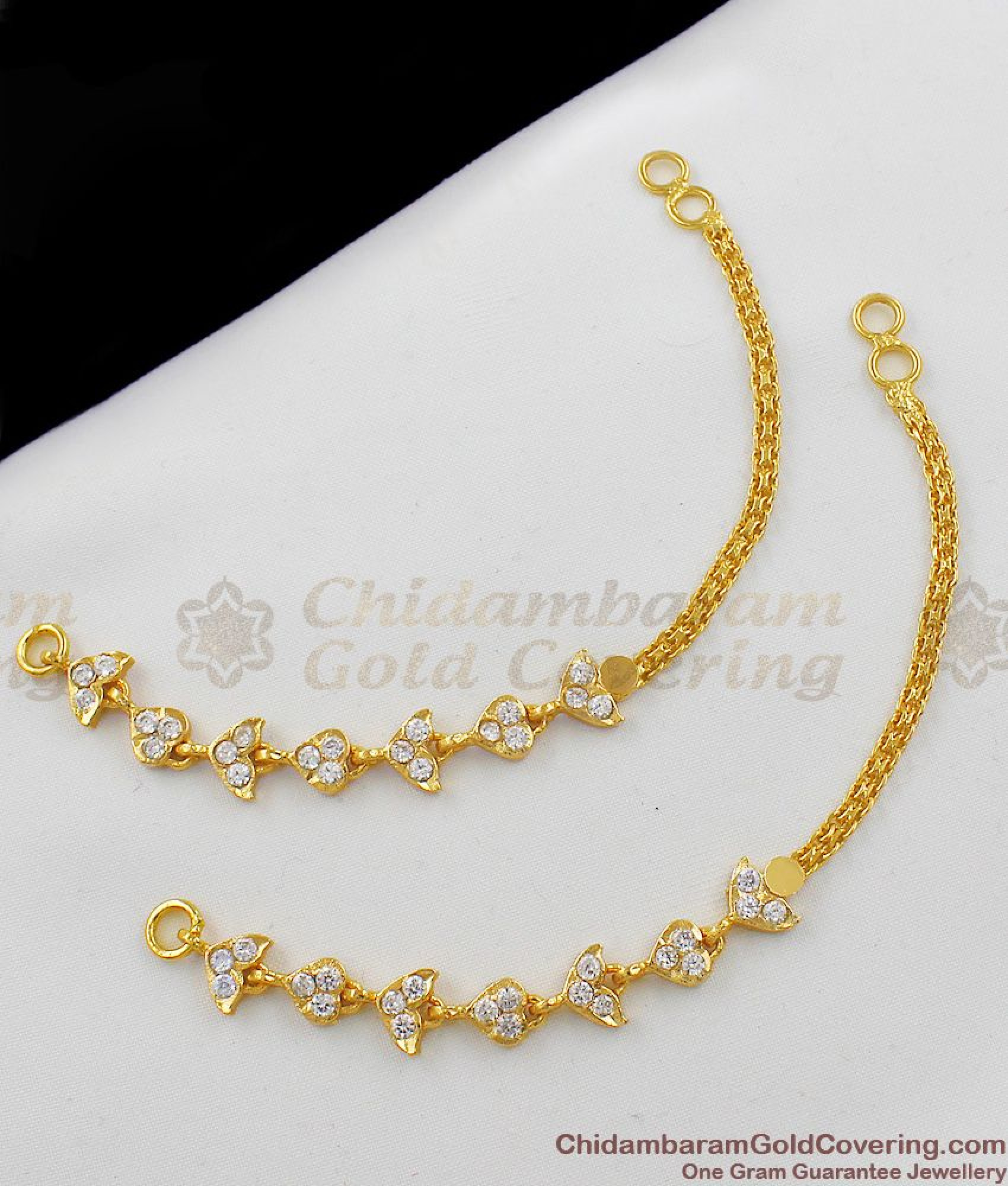 Real Gold Traditional Impon White Stone Suthu Maatal Design For Ladies ...