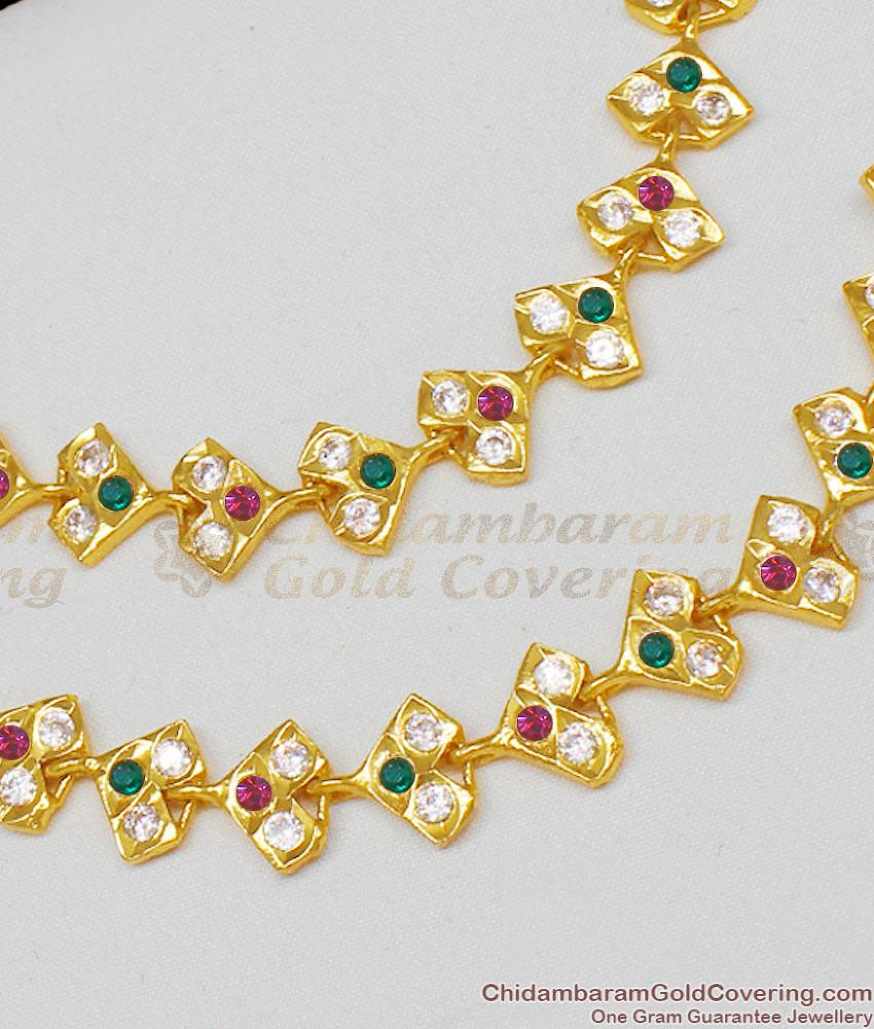 Real Gold Design MultiStone Impon Maattal Jewelry For Ladies Bridal ...
