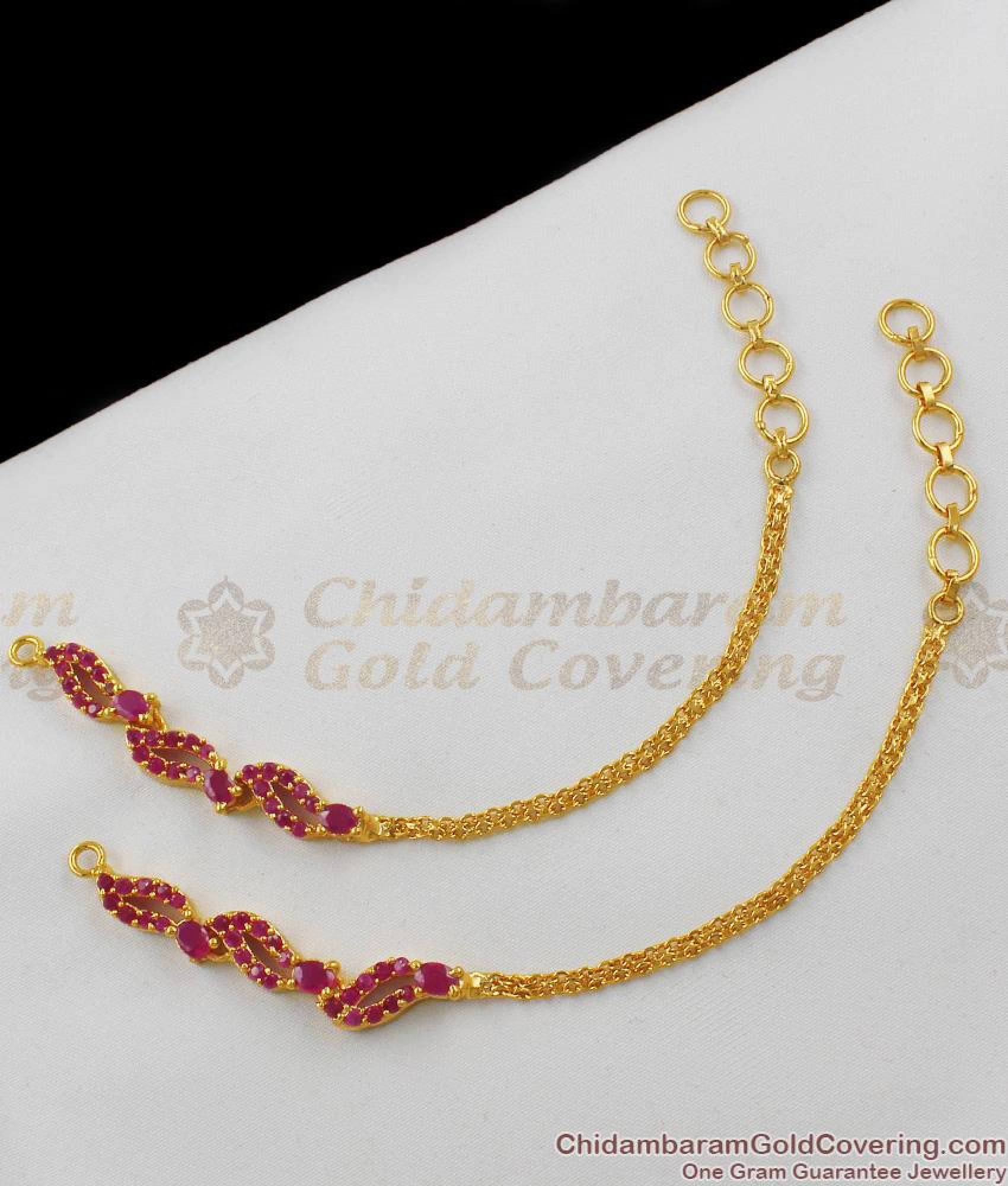 Full Ruby Set Gold Chain Suthu Maatal Collections for Bridal Functions ...
