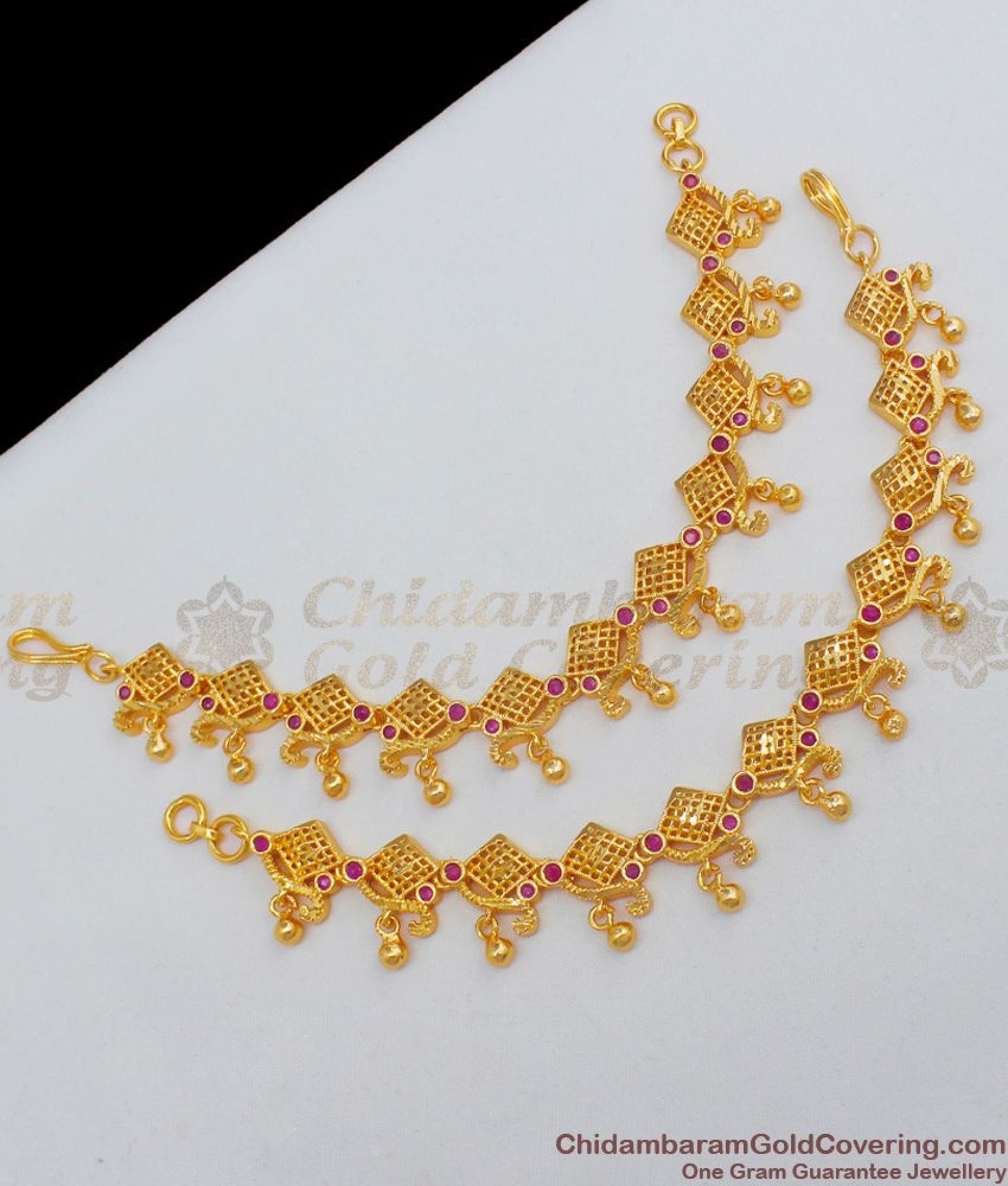 Real Gold Bridal Design Maatal With Attractive Ruby Stones For Ladies ...