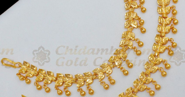 Trendy Leaf Design Gold Hook Maatal With Beads For Wedding MATT64