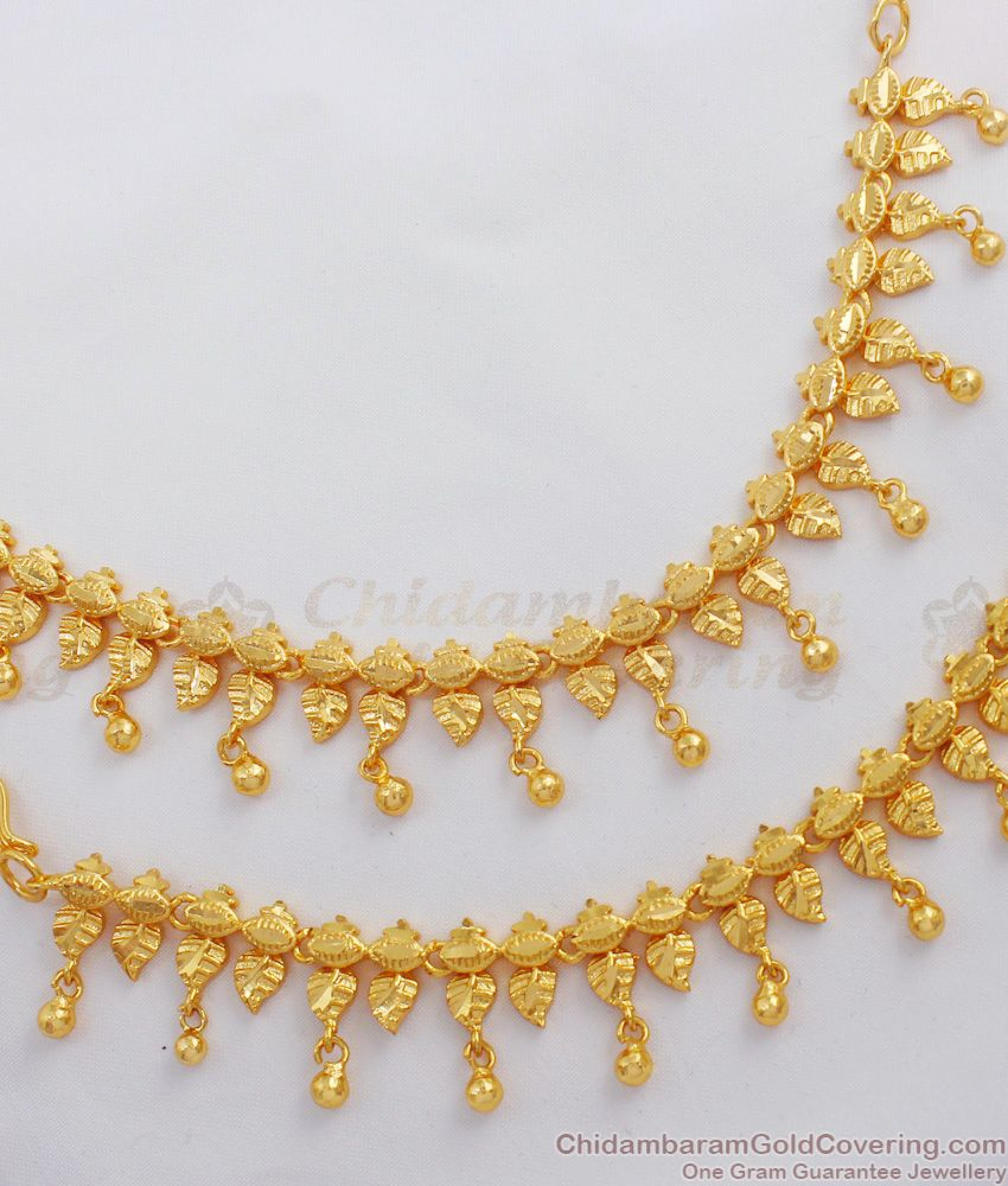 Handcrafted Golden Leaf Design Hook Maatal for Earrings Gold Beads For ...