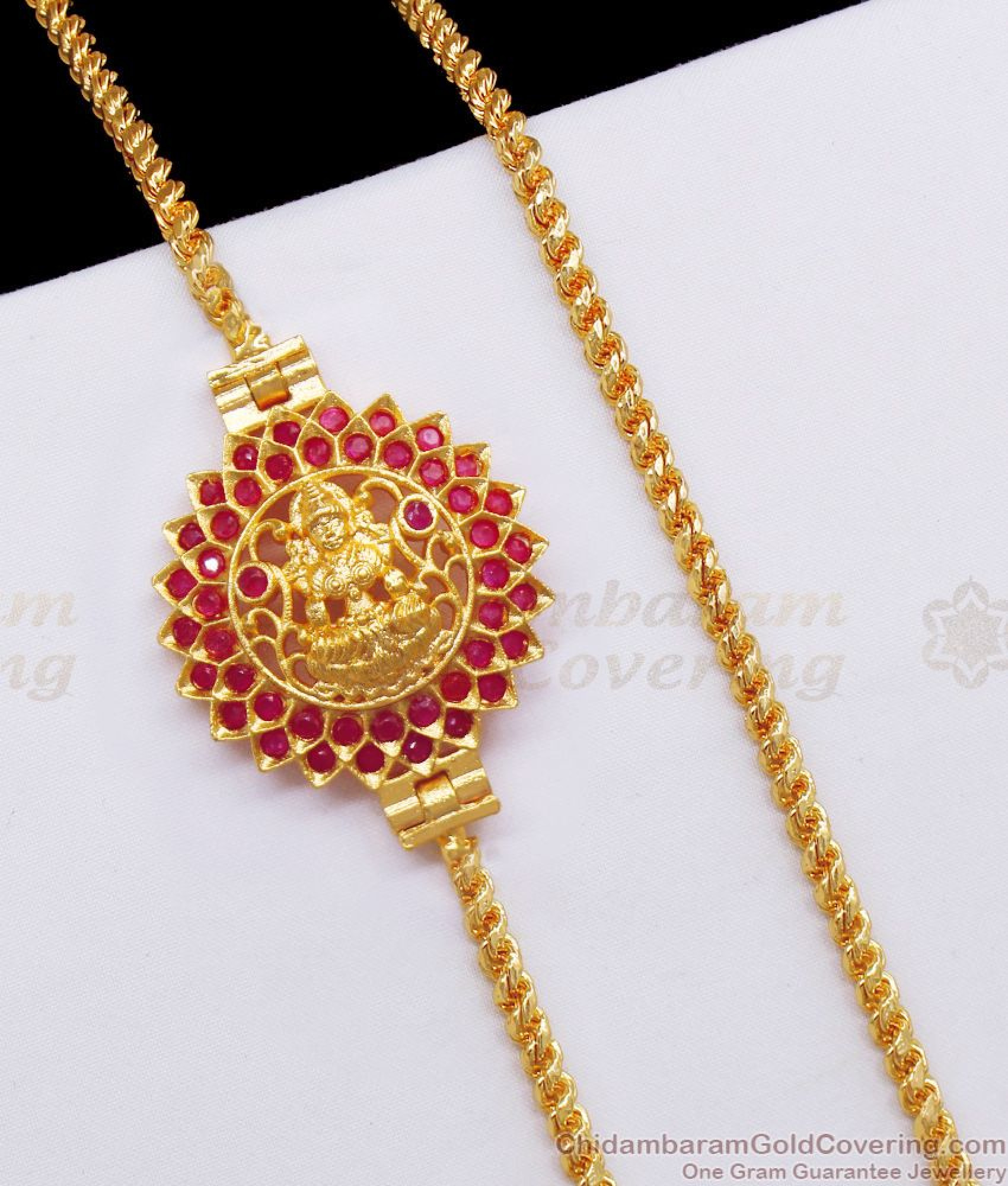 Buy Gold Plated Moppu Full Ruby Stone Lakshmi Design MCH1046