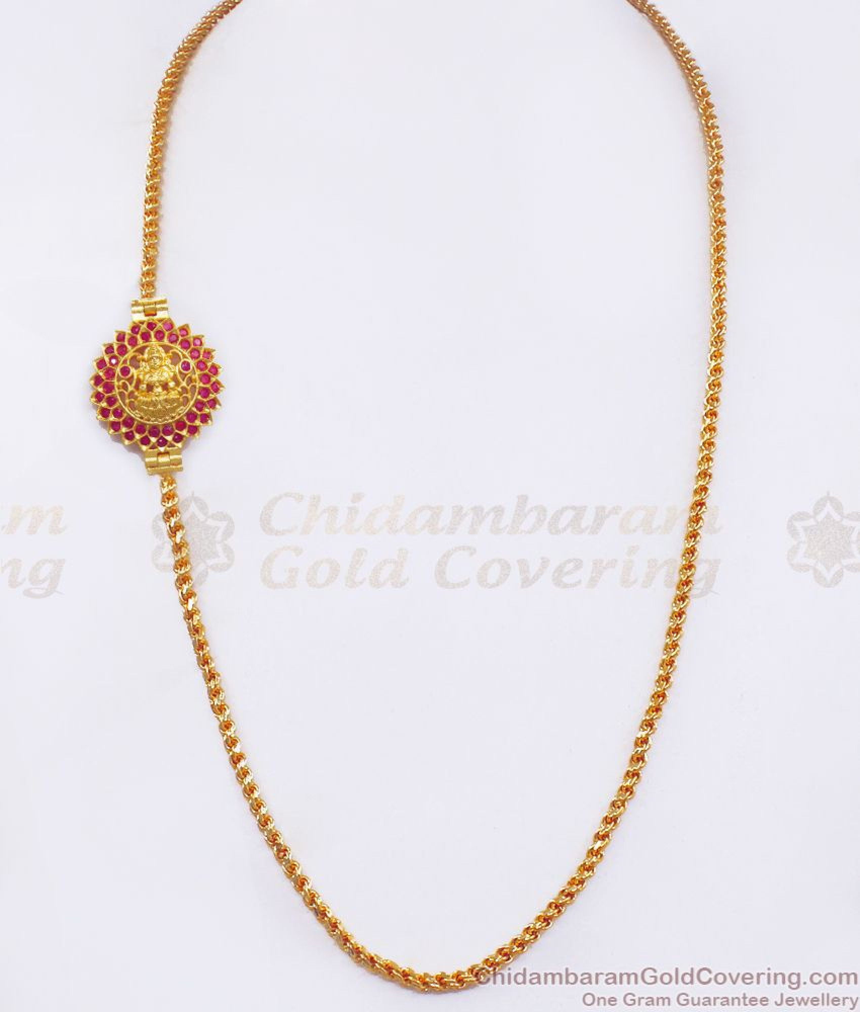 Buy Gold Plated Moppu Full Ruby Stone Lakshmi Design MCH1046