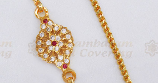 Beautiful Impon Mugappu Single Line Chain For Married Women MCH1089