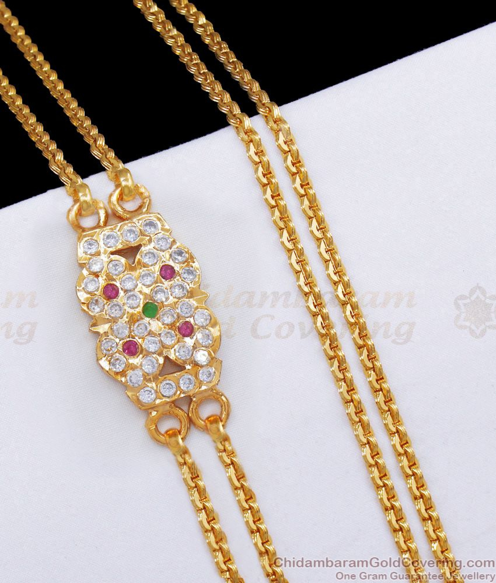 30 Inch Long First Quality Impon Mugappu 2 Line Gold Chain Thali Kodi ...