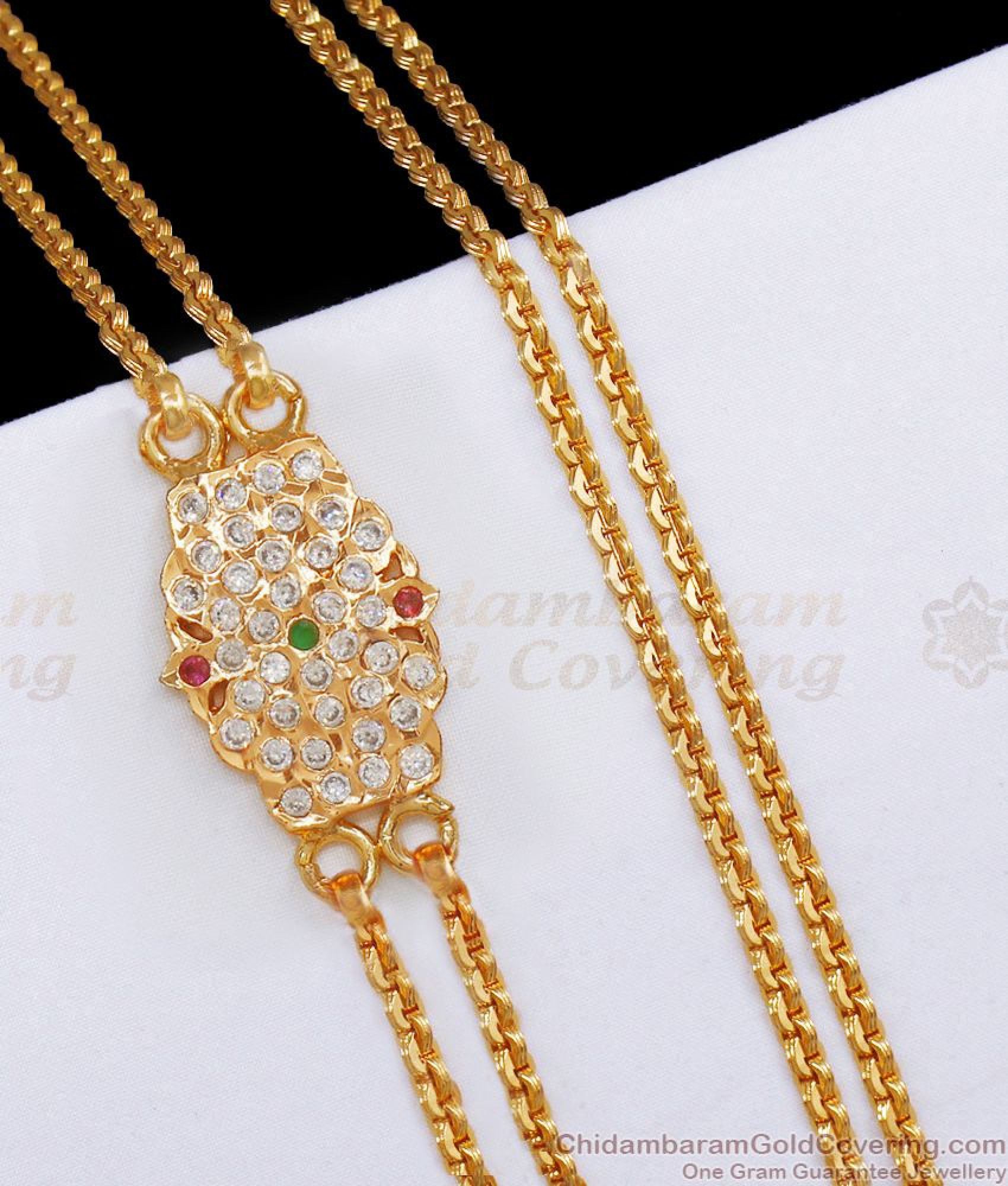 First Quality Impon Two Line Mugappu Side Pendant Chain Online Fashion ...