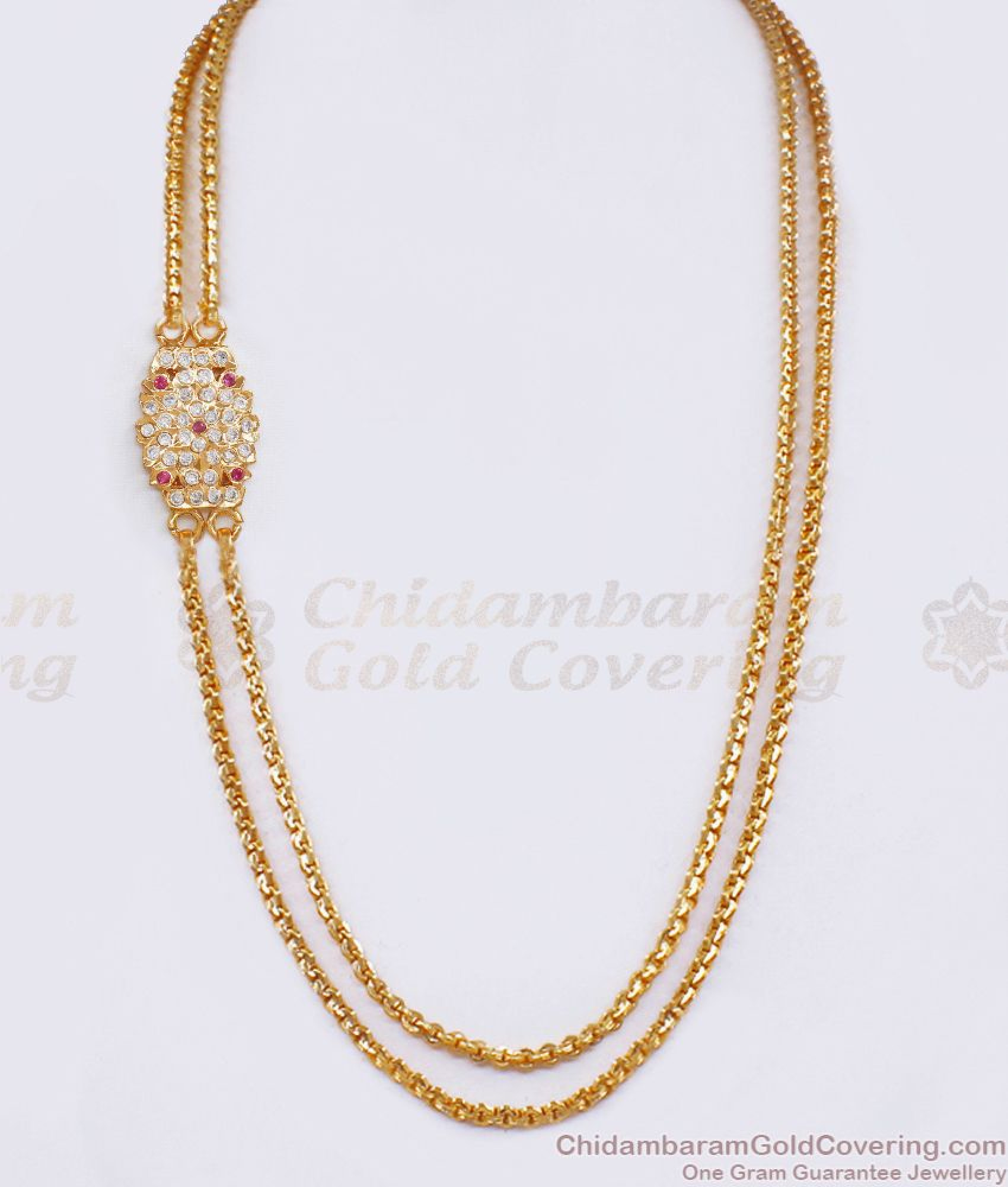 Retta Patai Two Line Impon Gold Mugappu Side Pendant Chain Shop Online ...