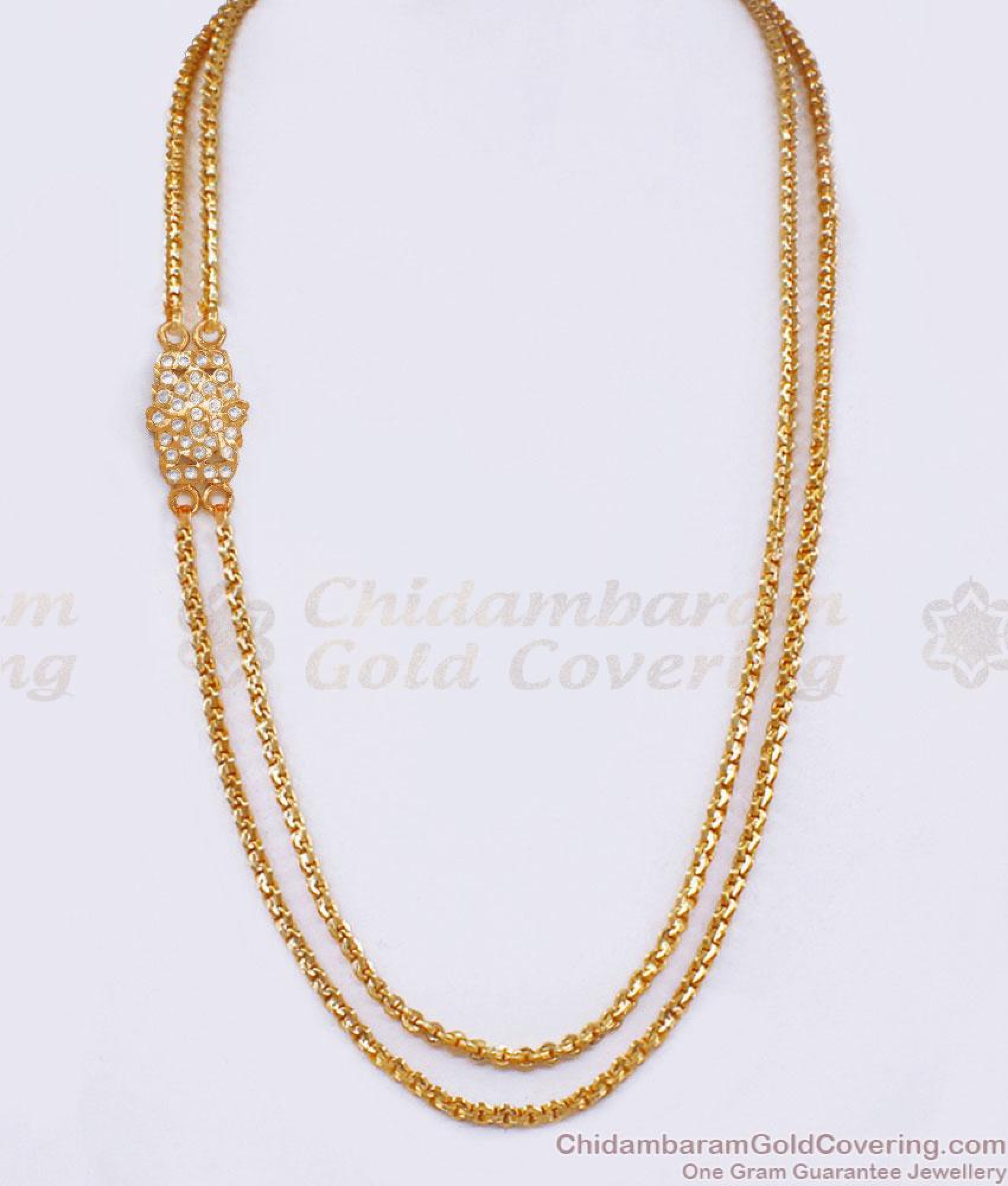 Real Impon Panchaloha Mugappu Thali Chain 2 Line Pattern MCH1274