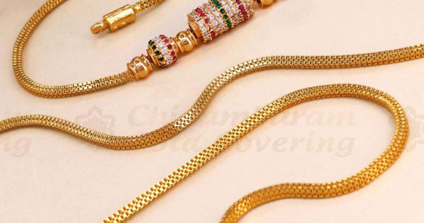 30 Inch Long New Model Gold Imitation Thali Chain Modern Mugappu Design ...