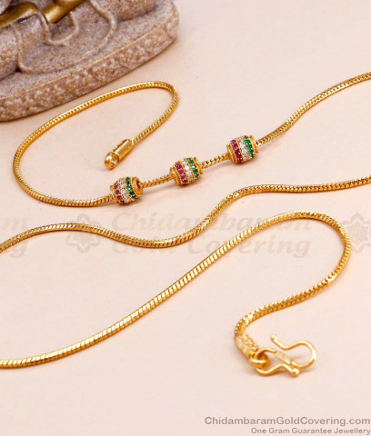 Latest Gold Plated Modern Mugappu Designs With Ruby Stone MCH1459