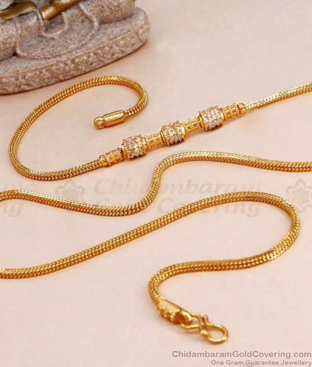 Full Circle White AD Stone Traditional Mugappu Thali Chain Design For ...