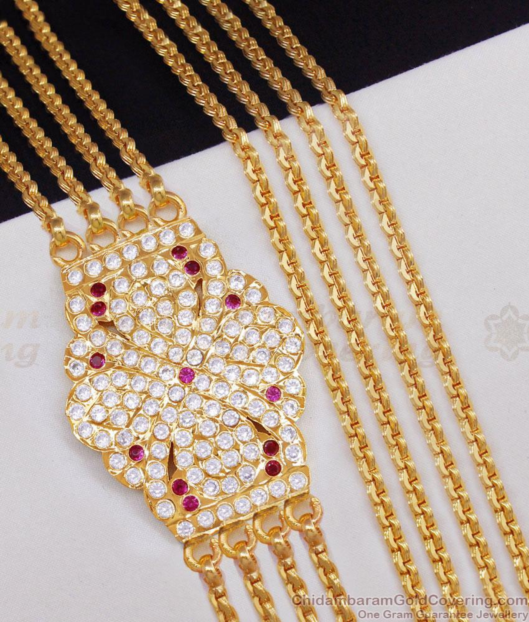 30 Inch Long Grand Look Impon Four Line Mugappu Thali Chain Design Shop ...