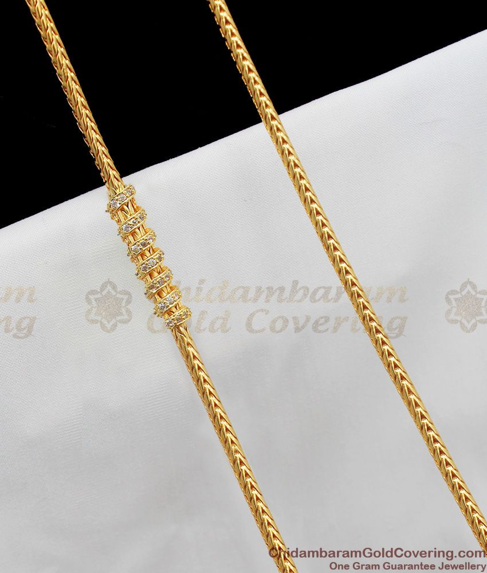 Fancy Design Full AD Stone Spiral Mugappu Thali Kodi For Married Womens ...