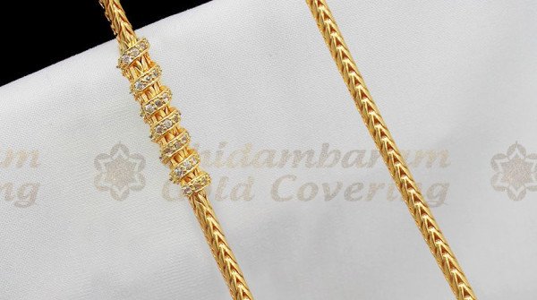 Fancy Design Full AD Stone Spiral Mugappu Thali Kodi For Married Womens ...