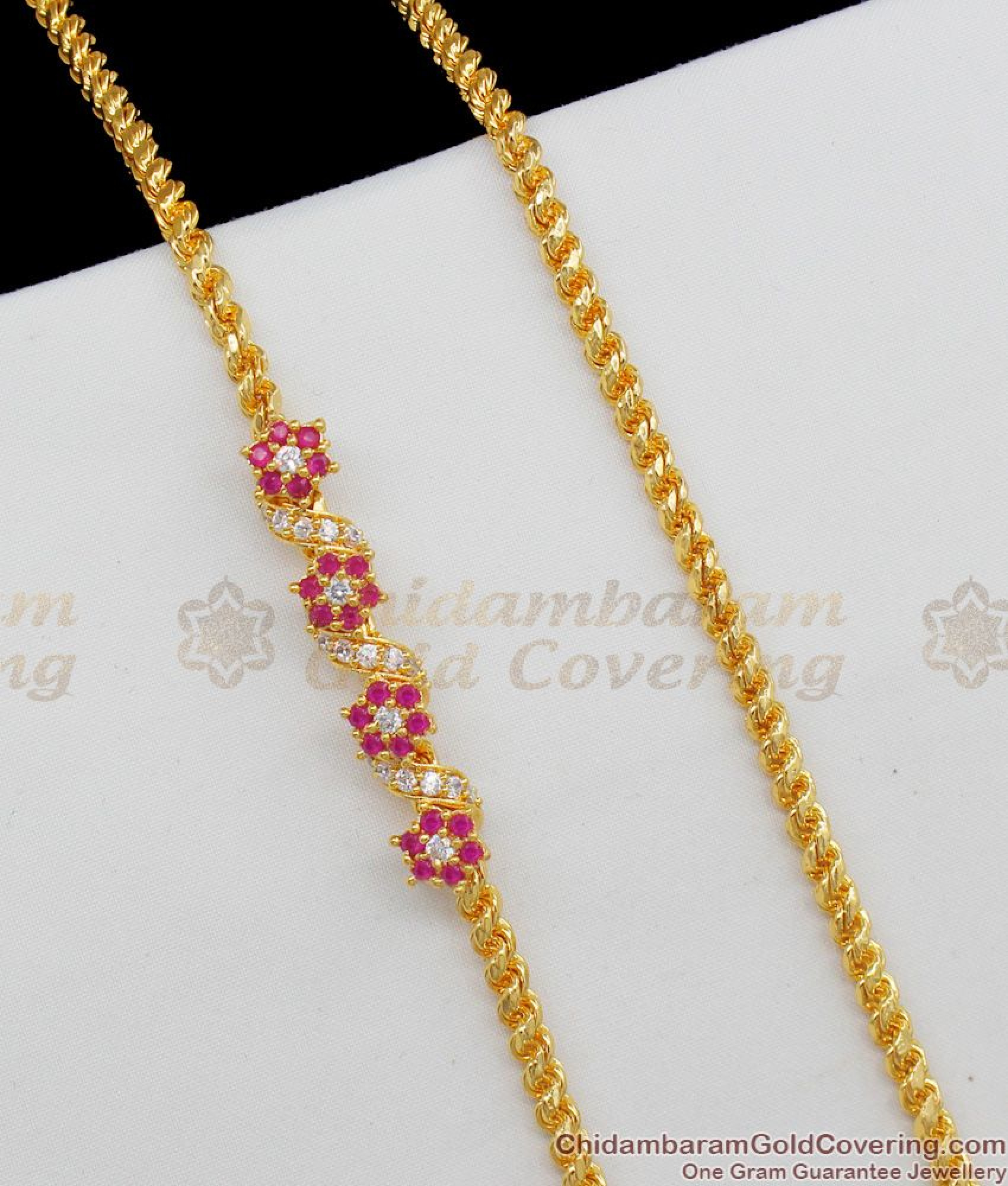 Pretty Small Flower Mugappu Gold Inspired Thali Saradu Chain For ...