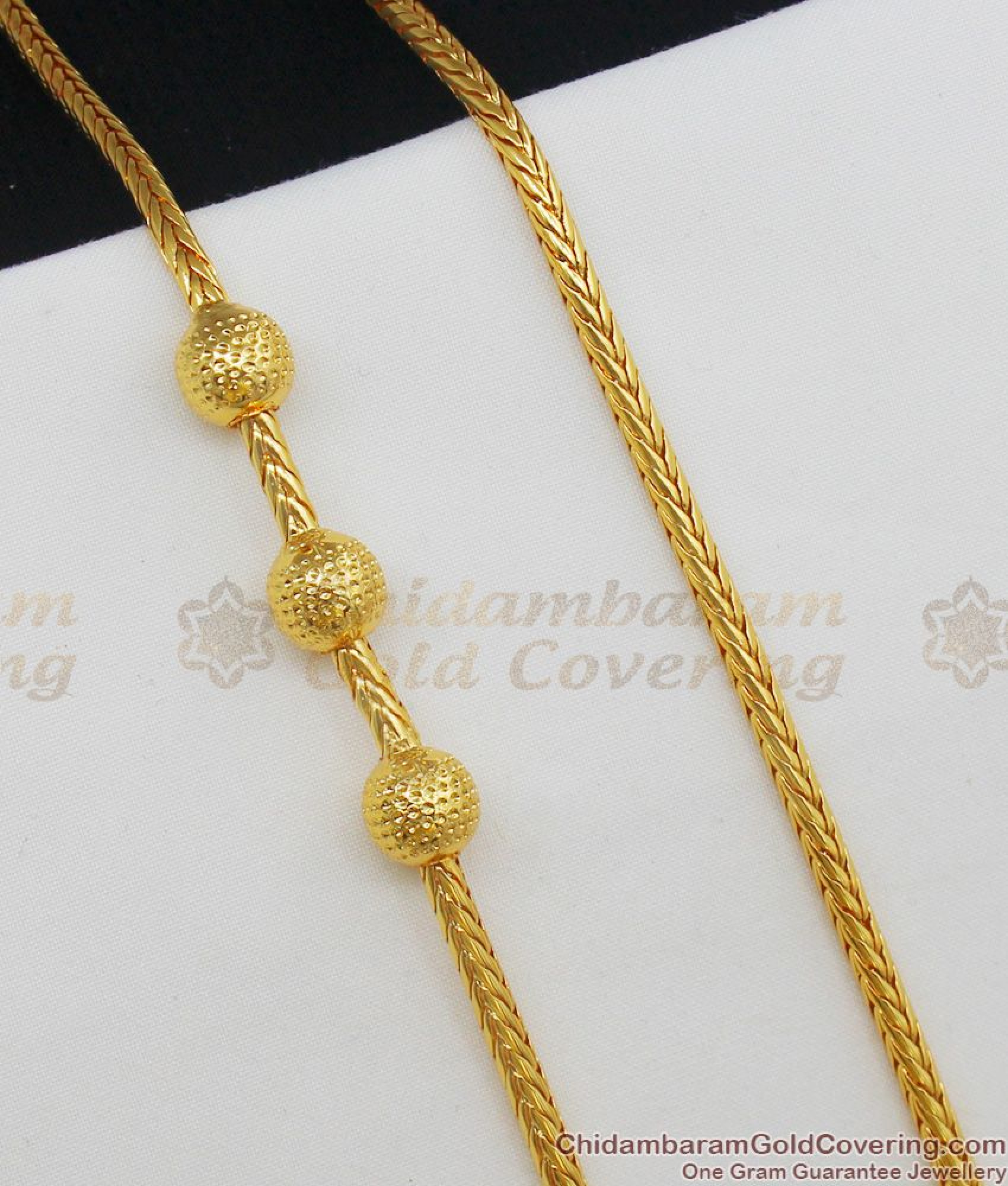 Real Gold Tone Plain Ball Design Unique Mopu Thali Chain For Womens ...
