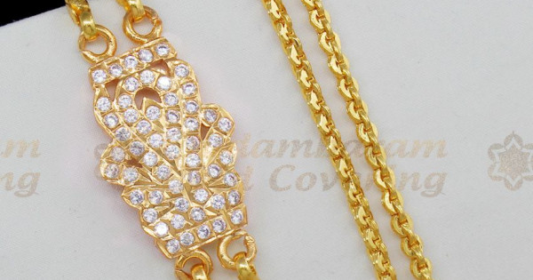 Real Impon Gold Retta Patta Thali Chain Collection With White Gati ...