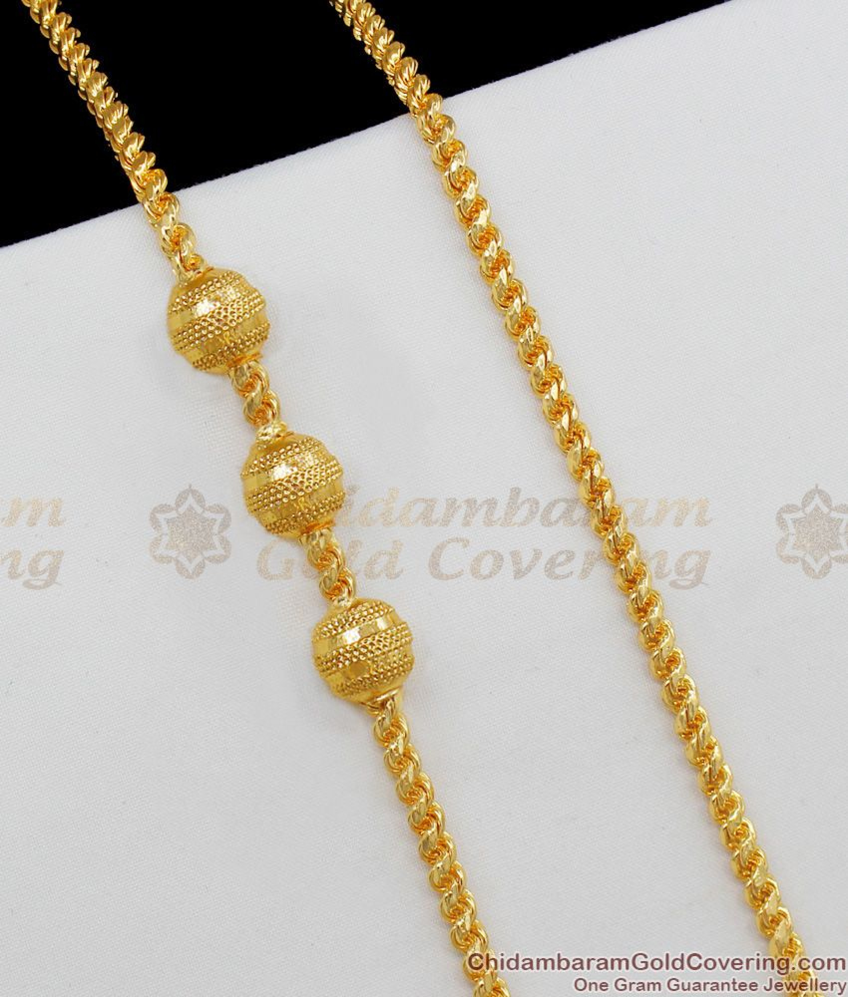 Fancy Dot Pattern Gold Ball Design Mugappu Thali Kodi Imitation Jewelry ...