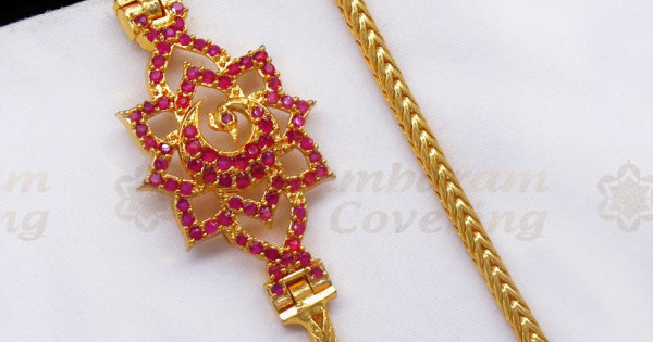 Unique Peacock Design South Indian Jewellery Mugappu Chain Online MCH1009