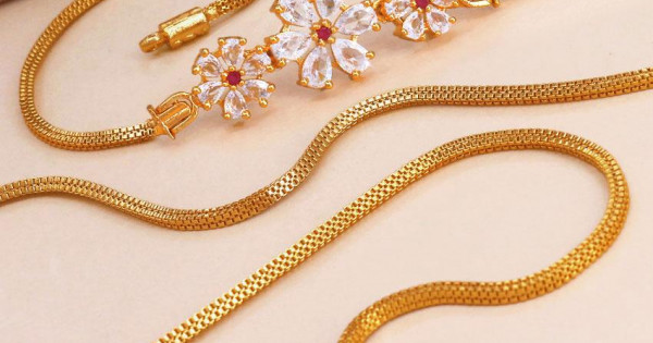 Daily Wear 1 Gram Gold Mopu Chains Stone Pattern MCH1303
