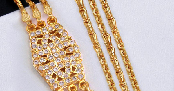 Buy Real Impon Side Locket 3 Line Chains Designs MCH1306