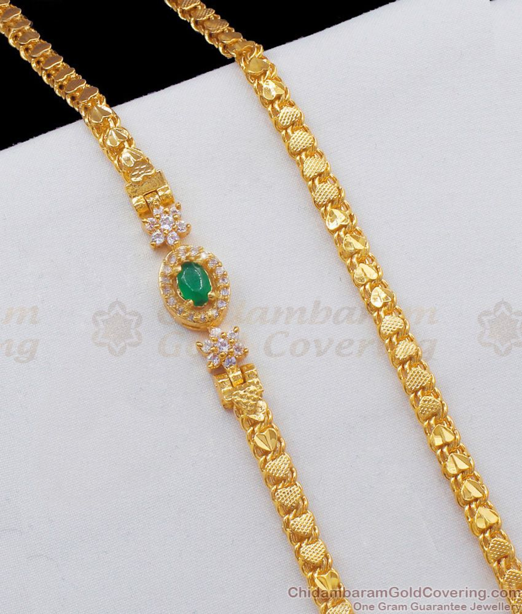 Beautiful Imitation Jewelry Gold Side Pendant Chain Emerald Stones ...