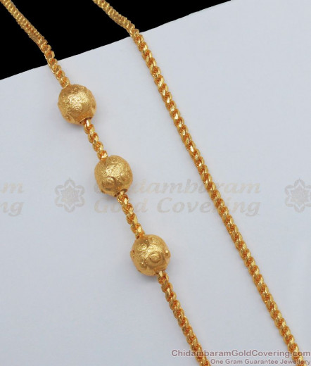 Real Gold Tone Plain Ball Design Unique Mopu Thali Chain For Womens ...