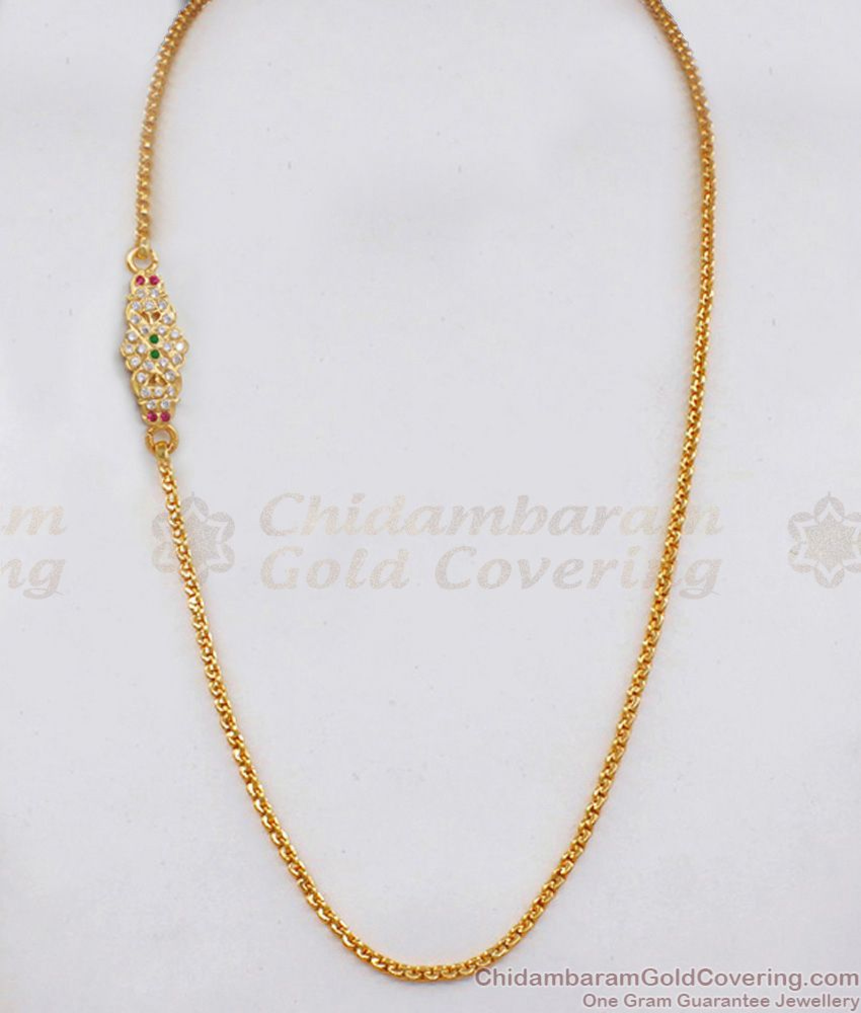 Simple Model Mugappu Thali Gold Chain With Impon Dollar MCH957