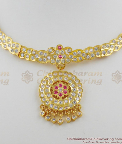 One Gram Gold Finish Andra Double Pottu Thali Model For Traditional ...