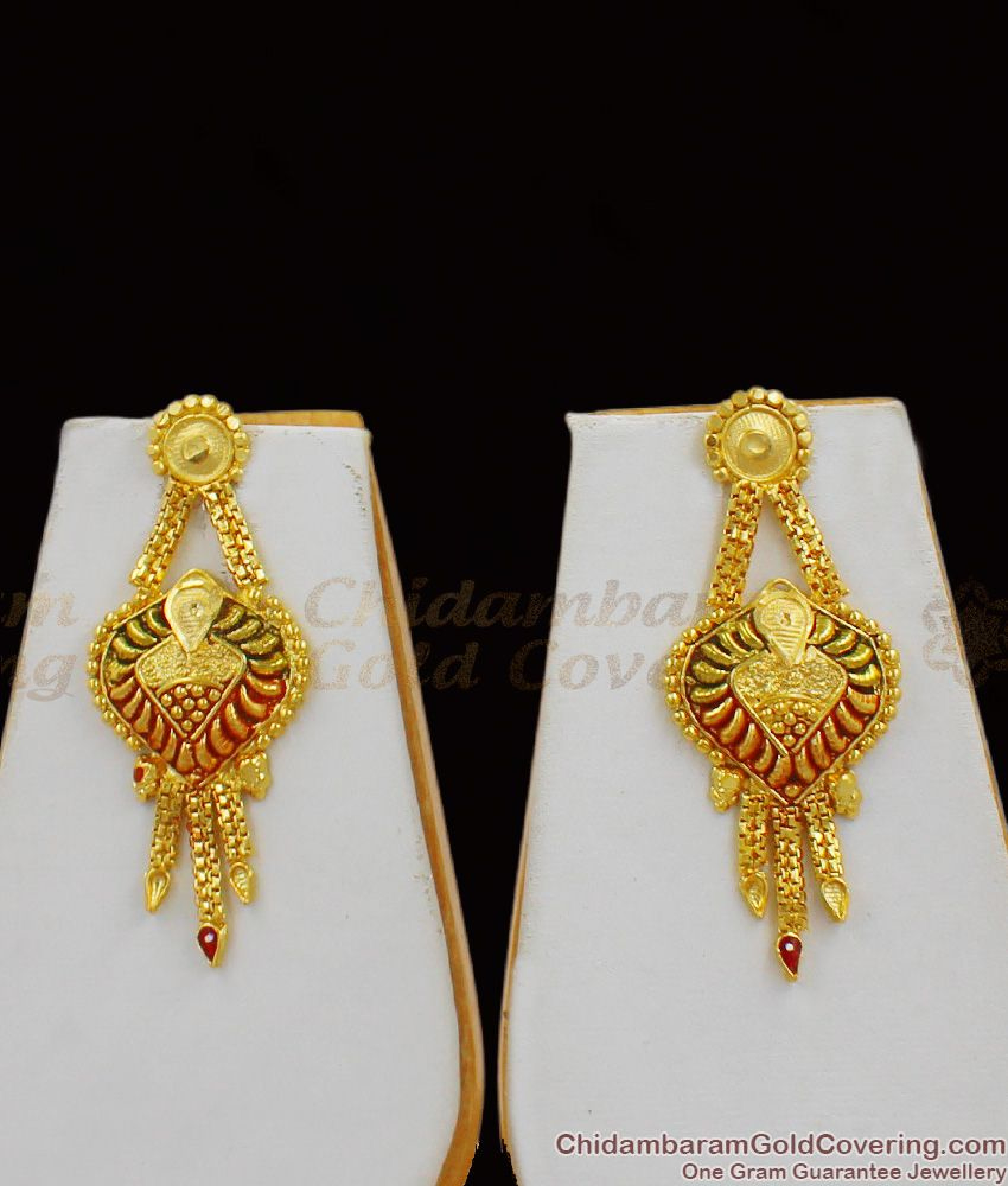Admiring Grand Gold Forming Calcutta Necklace Earrings Combo Set ...