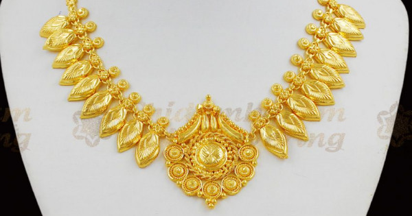 Mullai Arumbu Leaf Design Traditional Kerala Gold Necklace South Indian ...