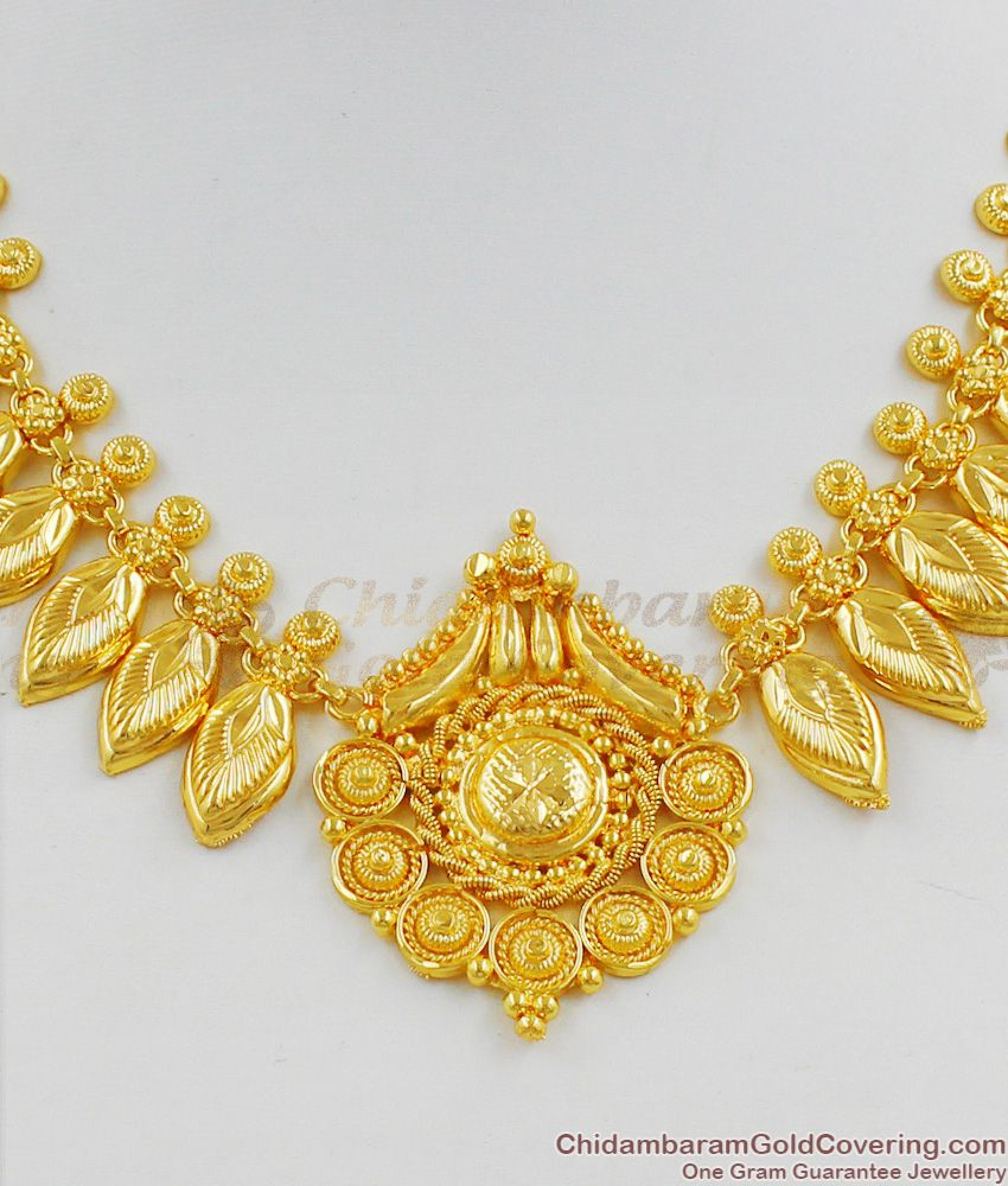 Mullai Arumbu Leaf Design Traditional Kerala Gold Necklace South Indian ...