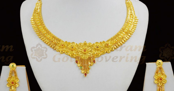 Pure Gold Forming Grand Calcutta Design Necklace Collection With ...