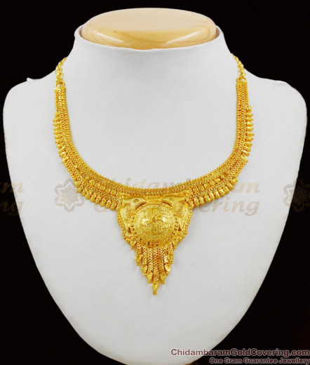 Plain Gold Forming Calcutta Design Bridal Wear Necklace Jewelry New ...